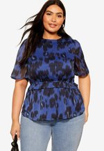 Curves Like These FLUTTER SLEEVE REGULAR FIT - Bluse - blue/blau ...