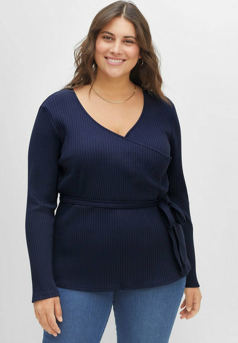 Sheego Langarmshirt - marine/dunkelblau - Zalando.de
