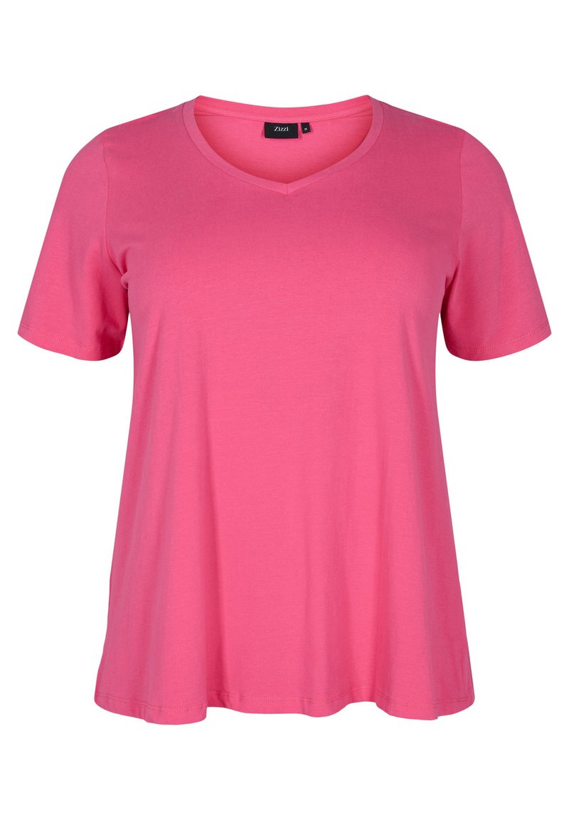 Zizzi BASIC PLAIN - T-Shirt basic - hot pink/pink - Zalando.at
