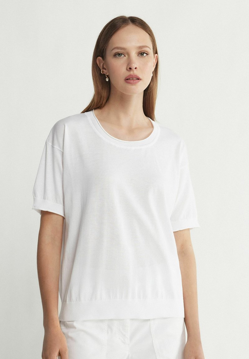 Falconeri T-shirt - bas - weiß white/vit - Zalando.se