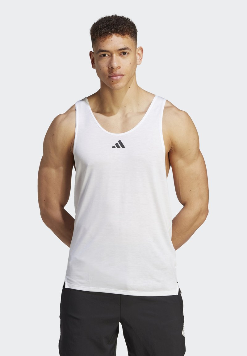 adidas Performance WORKOUT STRINGER TANK - Top - white/zwart - Zalando.nl