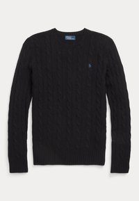 Polo Ralph Lauren CABLE KNIT WOOL CASHMERE JUMPER - Pullover - black ...