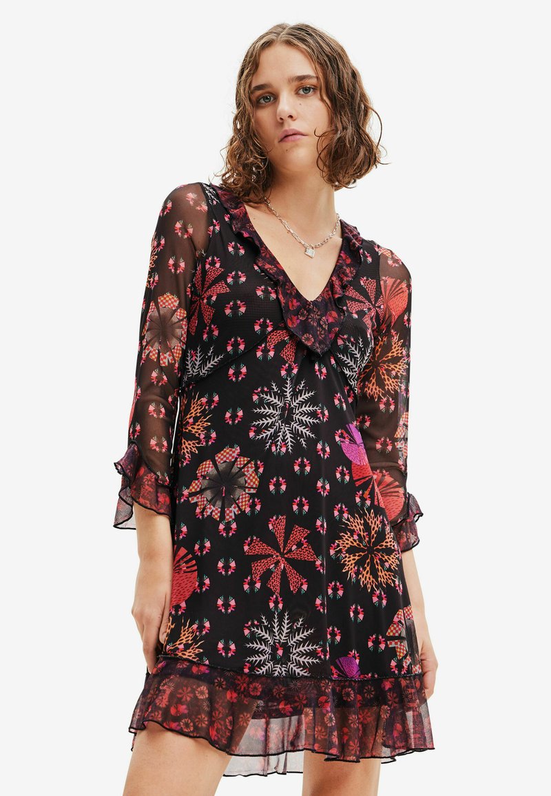 Desigual SHORT RUFFLE - Vardagsklänning - black/svart - Zalando.se