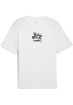 Puma GRAPHICS FOOTBALL KICK - T-shirt imprimé - white/blanc - ZALANDO.FR