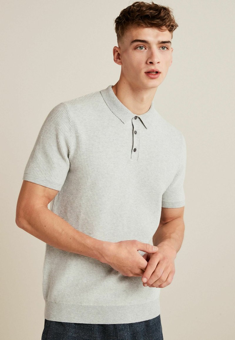 Next TEXTURED KNITTED POLO SHIRT - Poloshirt - grey/grijs - Zalando.nl