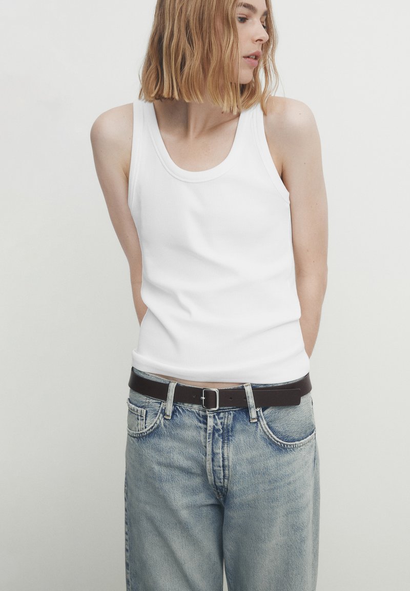 Massimo Dutti SLEEVELESS BLEND - Top - white - Zalando.de