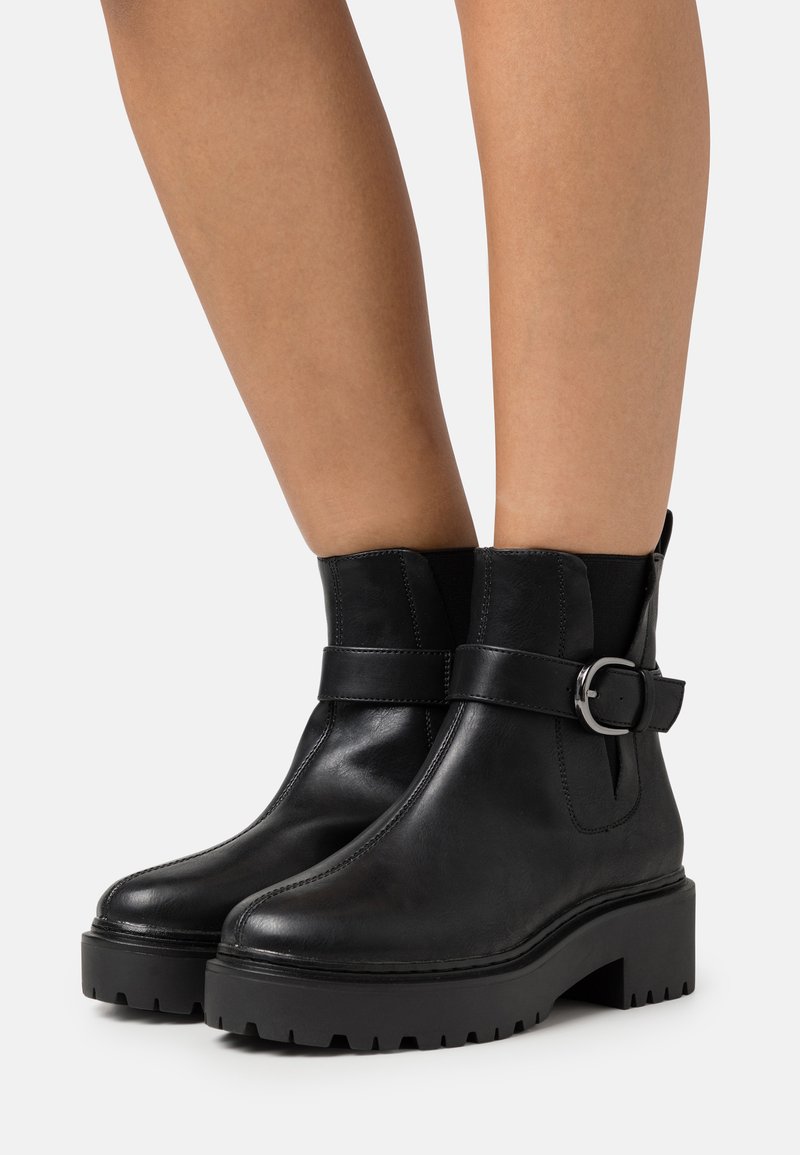 Even&Odd Wide Fit Plateaustiefelette - black/schwarz - Zalando.de