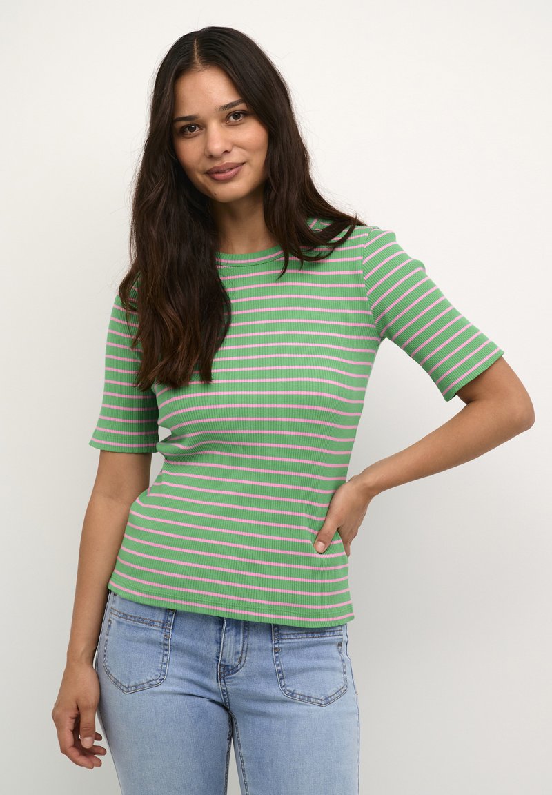 Culture DOLLY - Print T-shirt - green pink stripe/light green - Zalando.ie