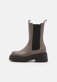 Tommy Jeans CHUNKY CHELSEA - Platform-saappaat - porcini taupe/taupe ...