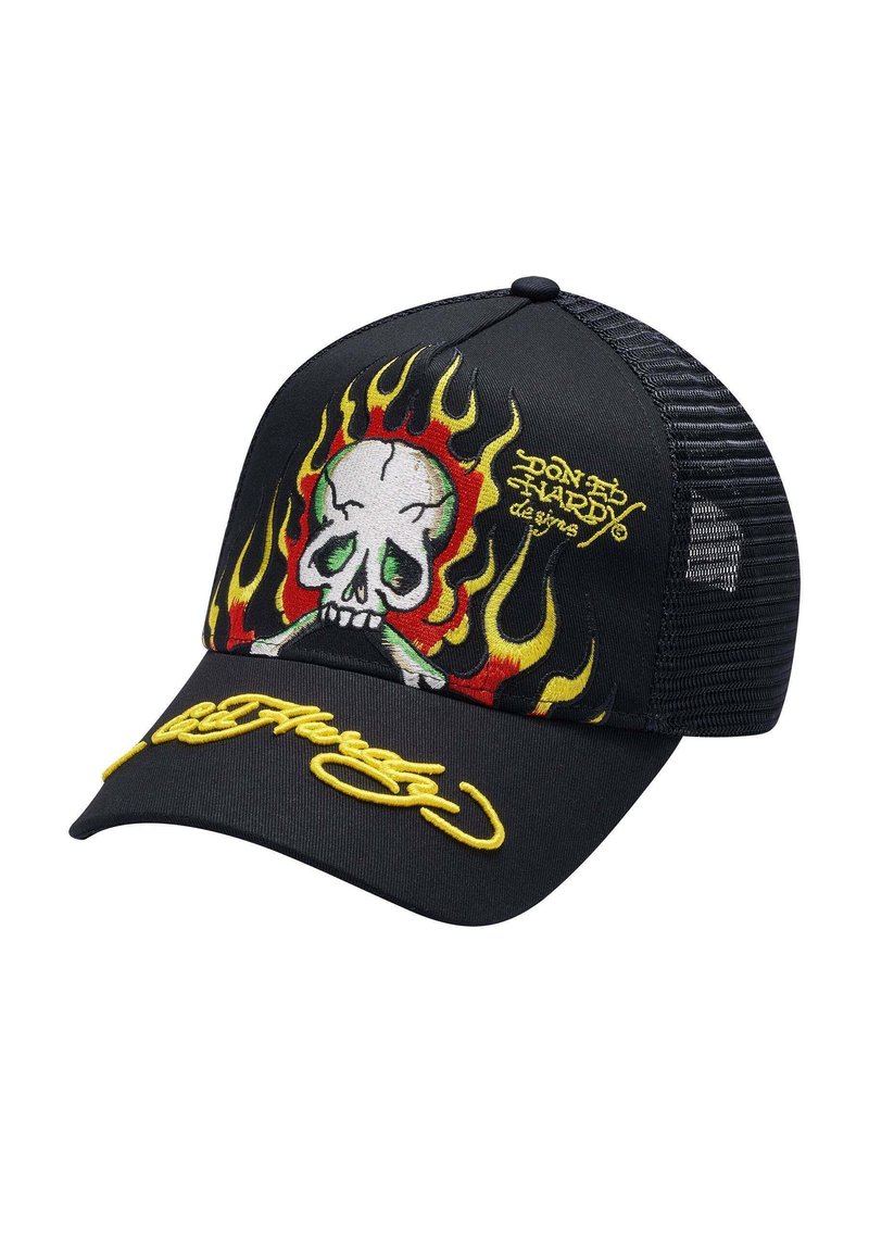 Ed Hardy Hell Fire Twill Front Mesh Trucker Lippalakki Black Blackmusta Zalandofi