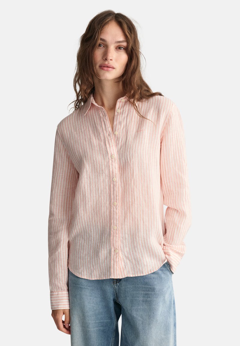 GANT STRIPE - Camisa - peachy pink/rosa - Zalando.es