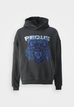 PEQUS MEDUSA GRAPHIC HOODIE UNISEX - Sweatshirt - washed black/noir ...