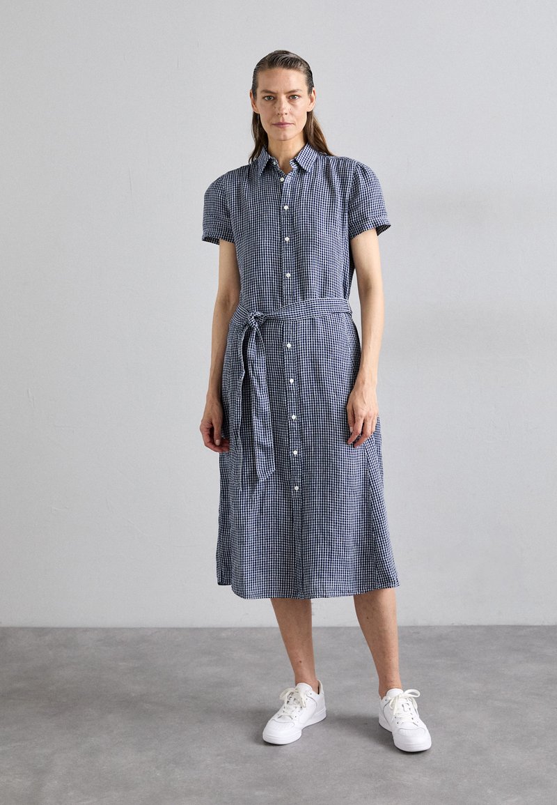 Polo Ralph Lauren SHORT SLEEVE DAY DRESS - Shirt dress - blue/white/blue - Zalando.ie