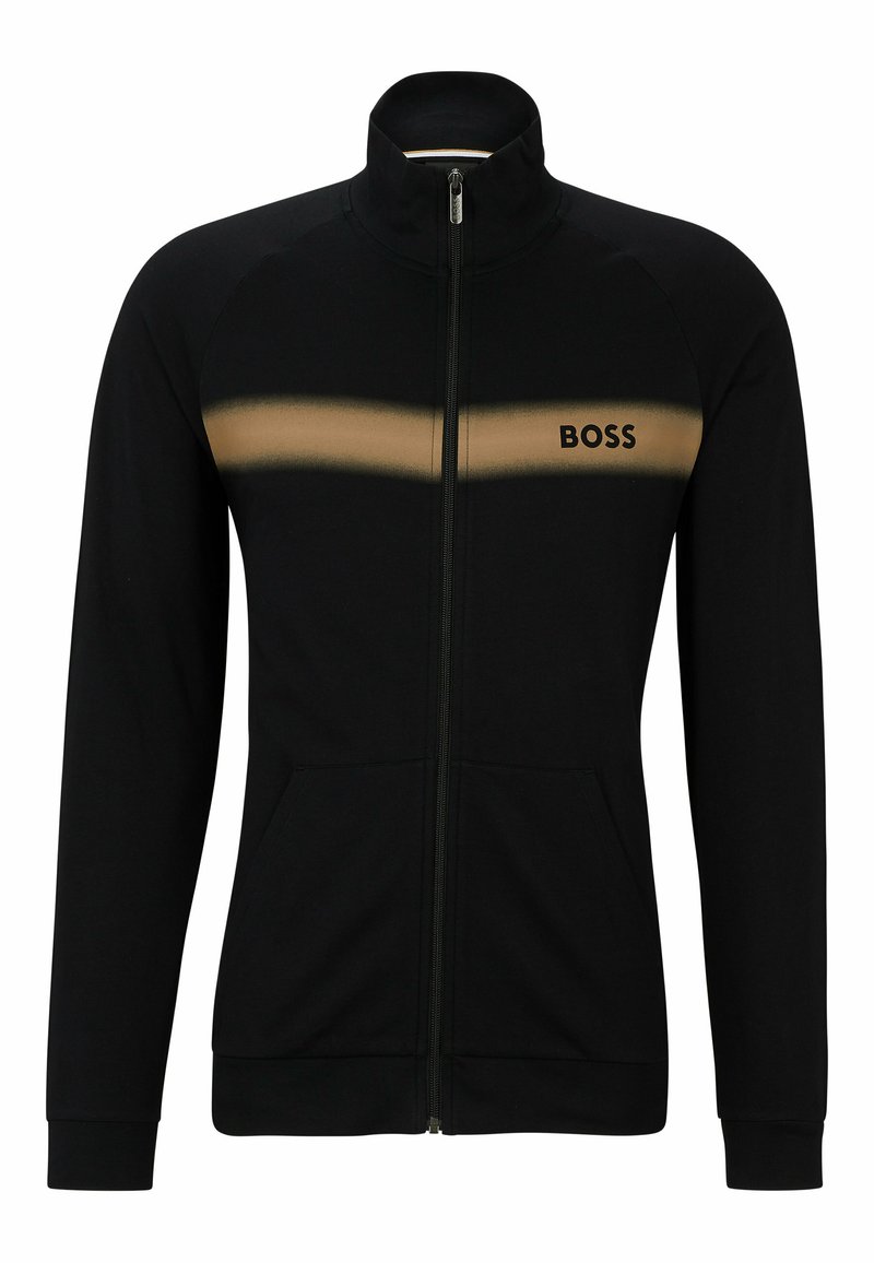 BOSS AUTHENTIC - Sweater met rits - black one/zwart - Zalando.be