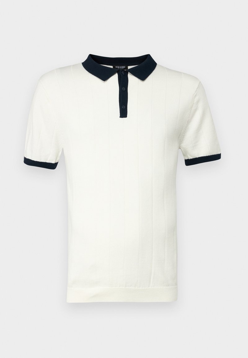 Ron Dorff TENNIS VERTICAL LINES - Polo shirt - off white/off-white ...