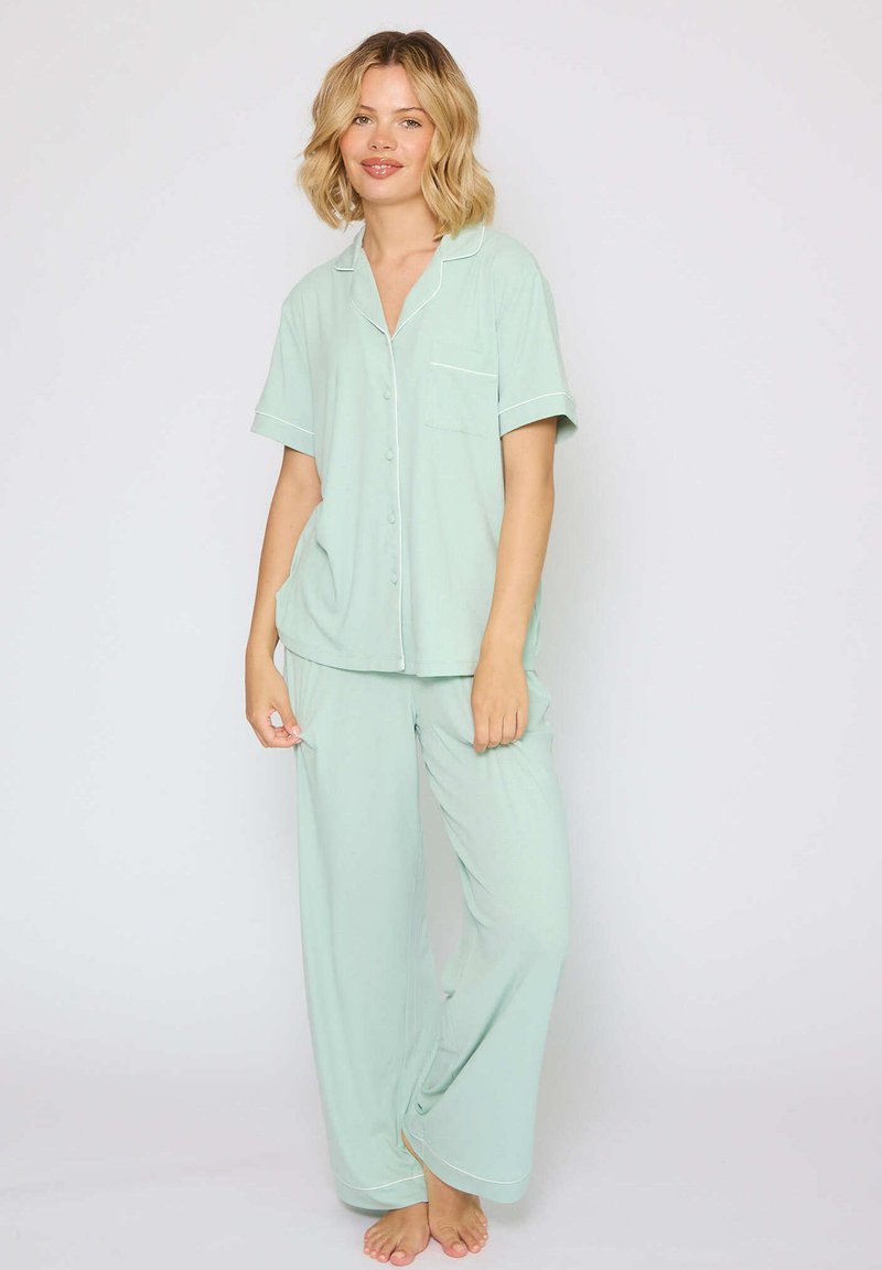 Loungeable TRADITIONAL SHORT SLEEVE SET - Pyjama set - green - Zalando