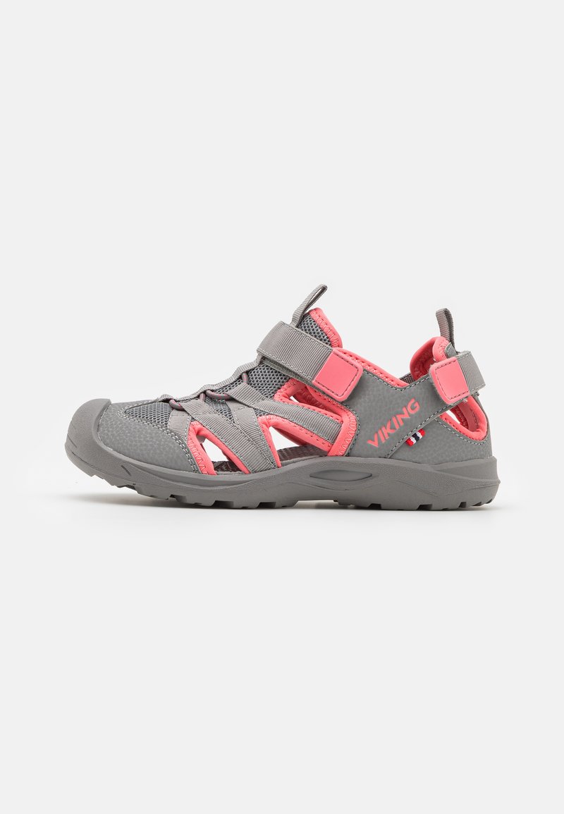 Viking ADVENTURE JR UNISEX - Walking sandals - pearlgrey/pink/grey ...