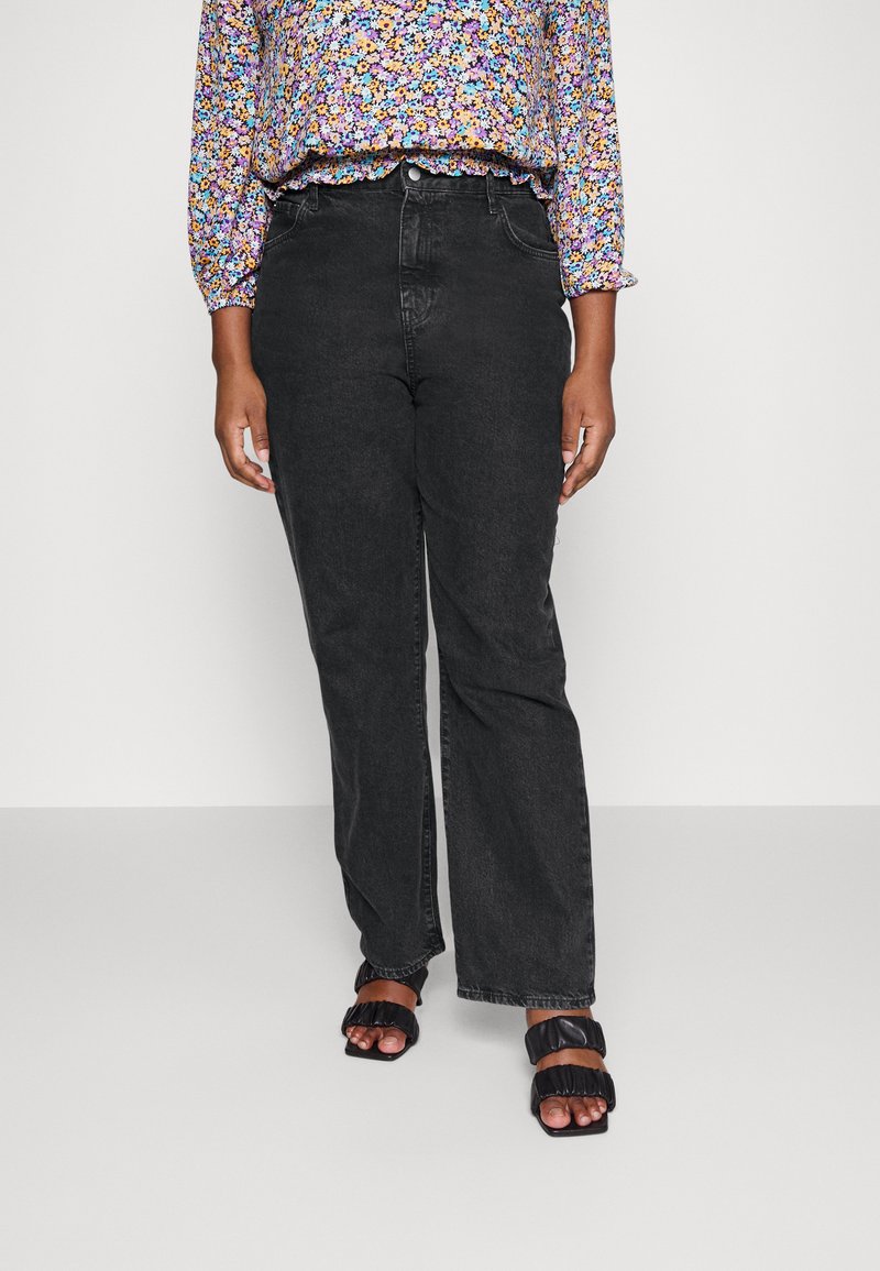 Even&Odd Curvy Straight leg jeans - black denim - Zalando.ie