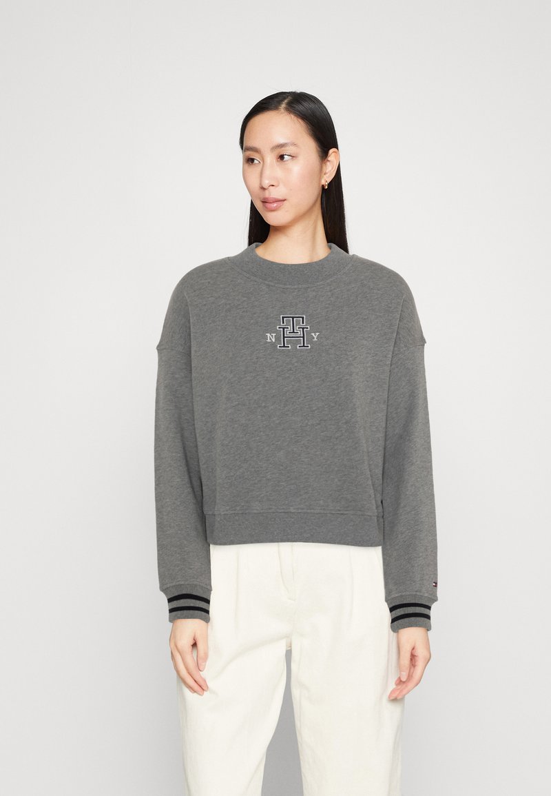 Tommy Hilfiger Varsity Sweatshirt Medium Heather Grey Grey