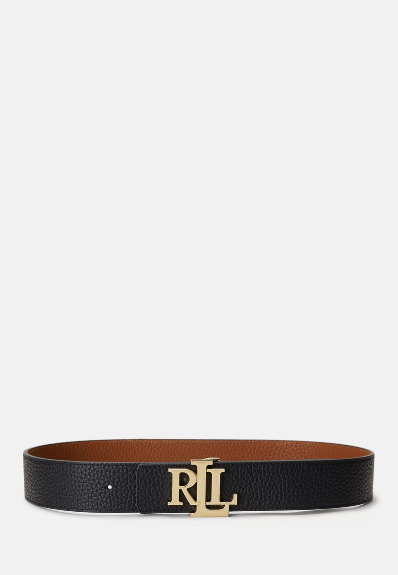 Lauren Ralph Lauren REVERSIBLE PEBBLED LEATHER WIDE BELT - Belt - black ...