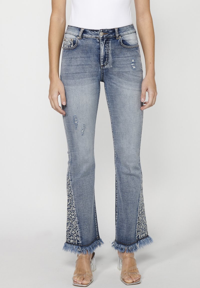 Koroshi LONG - Flared Jeans - azul cl light blue/hellblau - Zalando