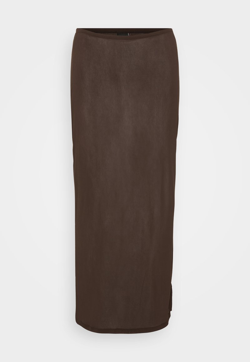 Gina Tricot Tall SHEER MIDI SKIRT - Pencil skirt - java/brown - Zalando ...