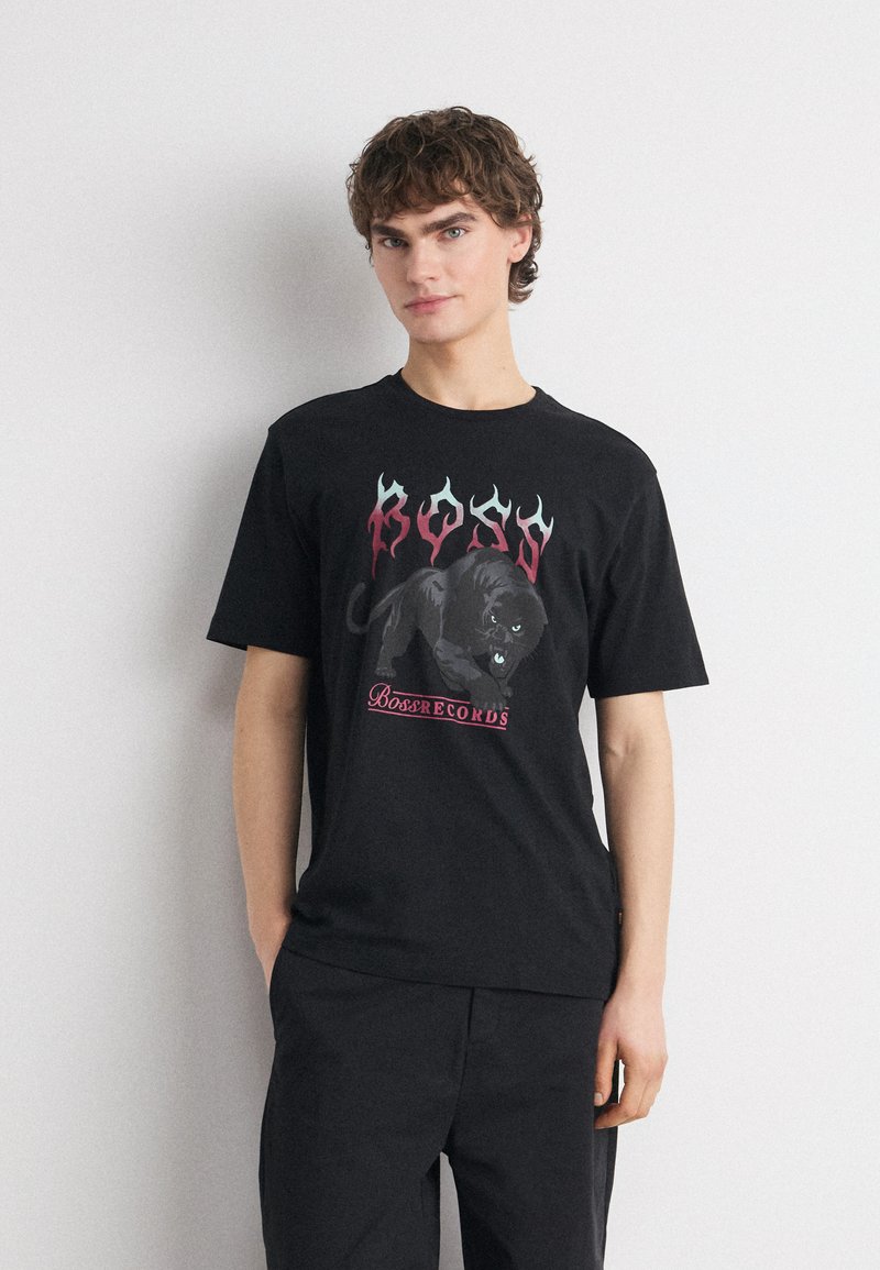 BOSS Print T-shirt - black - Zalando