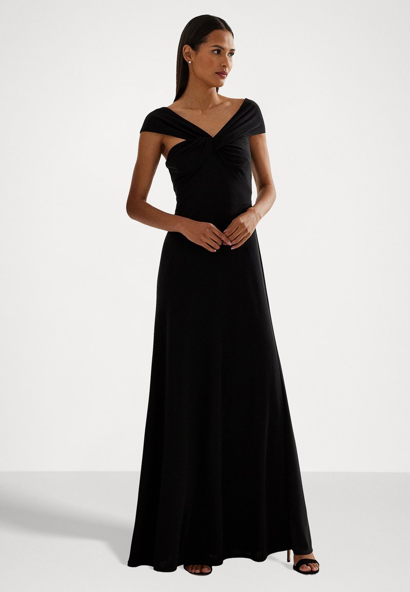 Lauren Ralph Lauren MEIRNAY SHORT SLEEVE GOWN - Jerseyklänning - black ...