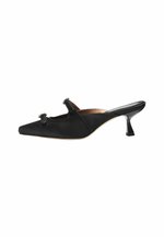 Scarosso LIZ TAN SUEDE - Mules à talons - black - silk/noir - ZALANDO.FR