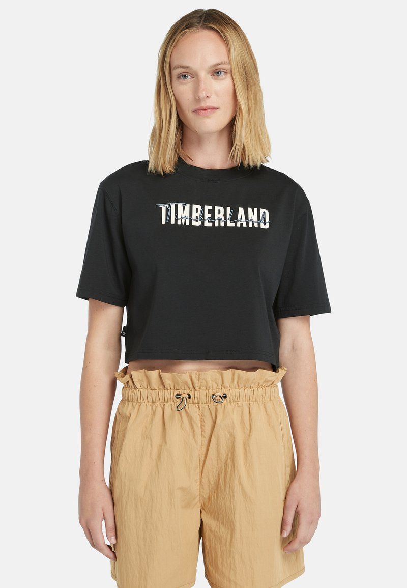 Timberland CROPPED - T-Shirt print - black/schwarz - Zalando.at