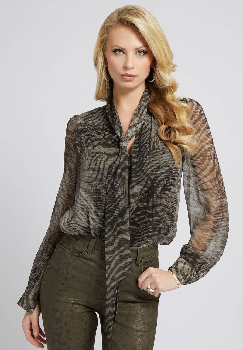 Guess ALLOVER PRINT - Blus - mehrfarbig grün/grön - Zalando.se