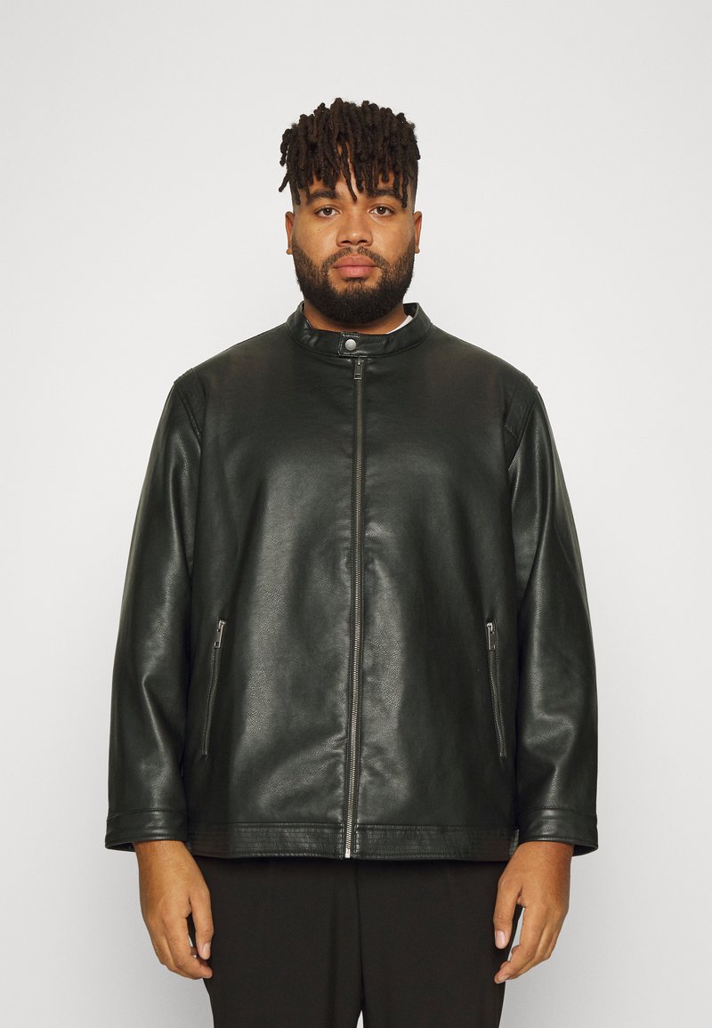 Jack & Jones JJEROCKY CLEAN JACKET - Kunstlederjacke - black/schwarz ...