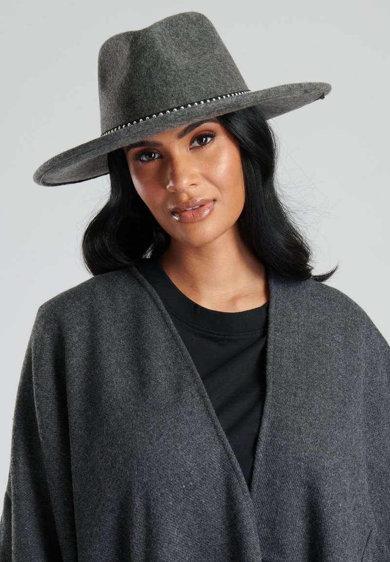 South Beach WOOL FEDORA WITH STUD TRIM - Hut - grey/grau - Zalando