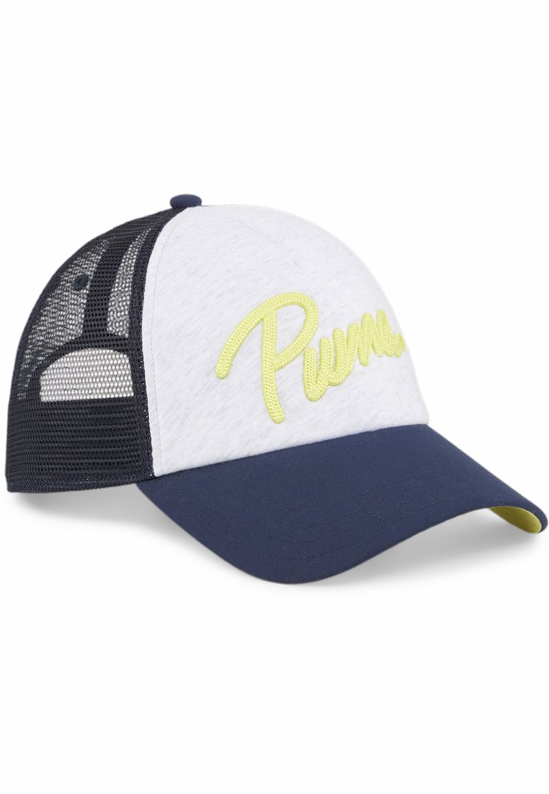 Puma ESS+ TRUCKER - Cap - club navy lime sheen white/blue - Zalando.ie