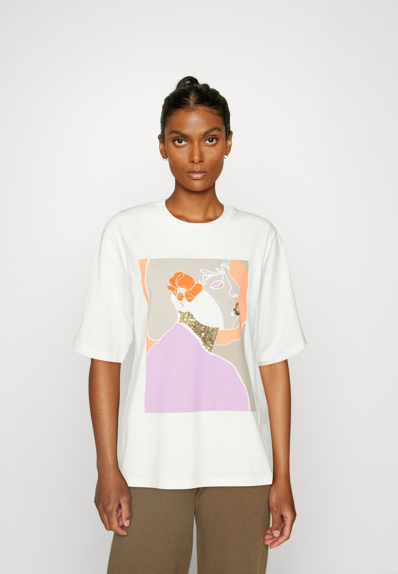 Kaffe BLOOM - T-Shirt print - chalk/offwhite - Zalando.ch