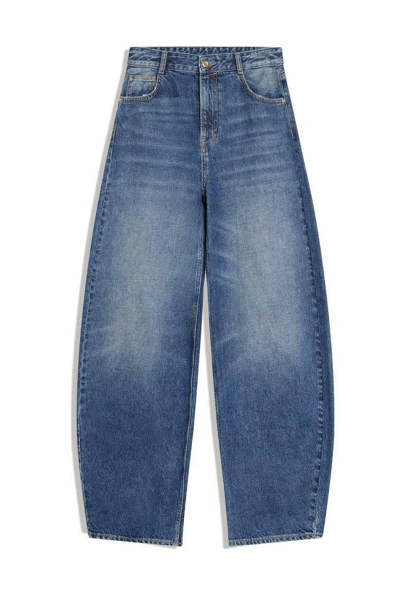 Bershka BARREL - Baggy Jeans - dark blue - Zalando