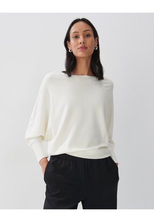 comma MIT MUSTER-DETAIL - Strickpullover - wollweiß/weiß - Zalando.de