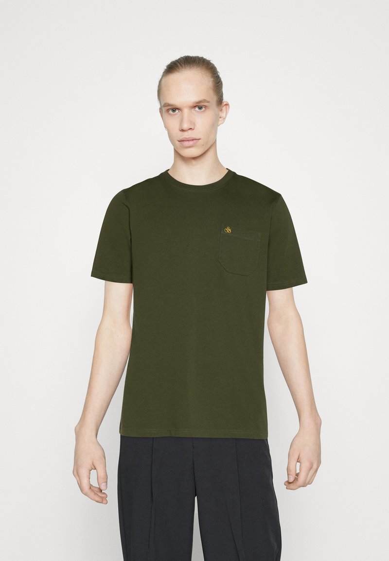 Scotch & Soda CHEST POCKET - T-Shirt basic - field green/dunkelgrün ...