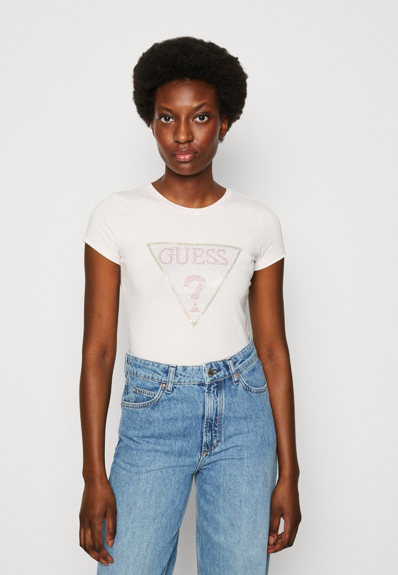 Guess TRIANGLE LOGO - T-Shirt print - low key pink/pink - Zalando.ch