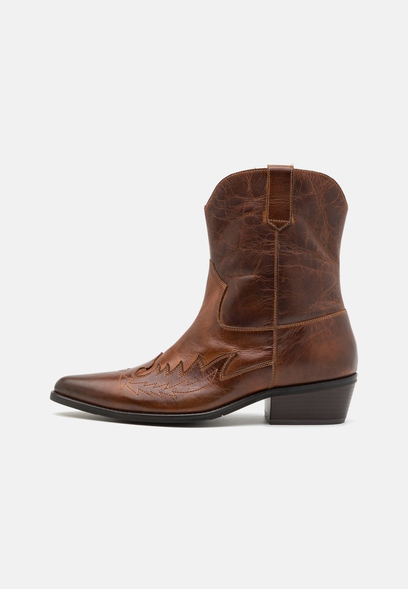 Zign Studio LEATHER - Stivaletti texani / biker - brown/marrone ...
