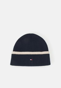 Tommy Hilfiger BLOCK FLAG SHORT BEANIE UNISEX - Pipo - space blue/creme/sininen - Zalando.fi