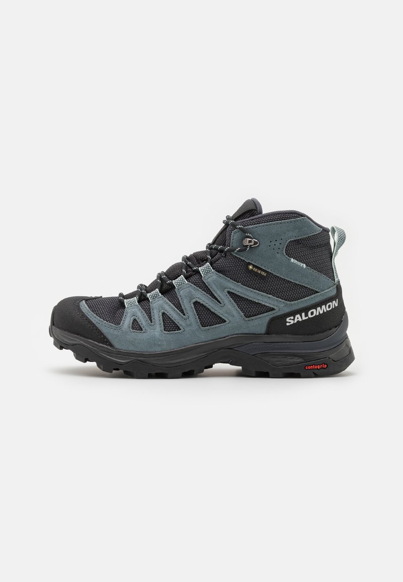 Salomon X WARD MID GTX - Hiking shoes - india ink/black/stormy weather ...