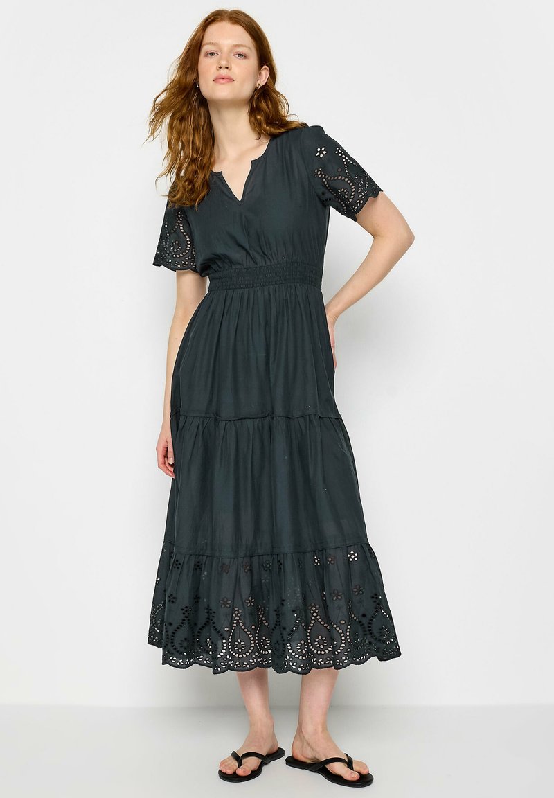 Long Tall Sally BRODERIE ANGLAISE TIERED - Robe de jour - navy ...