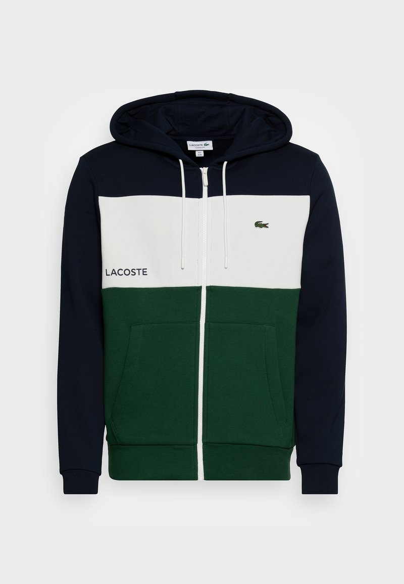 Lacoste Zip-up sweatshirt - marine/farine-vert/dark blue - Zalando.de