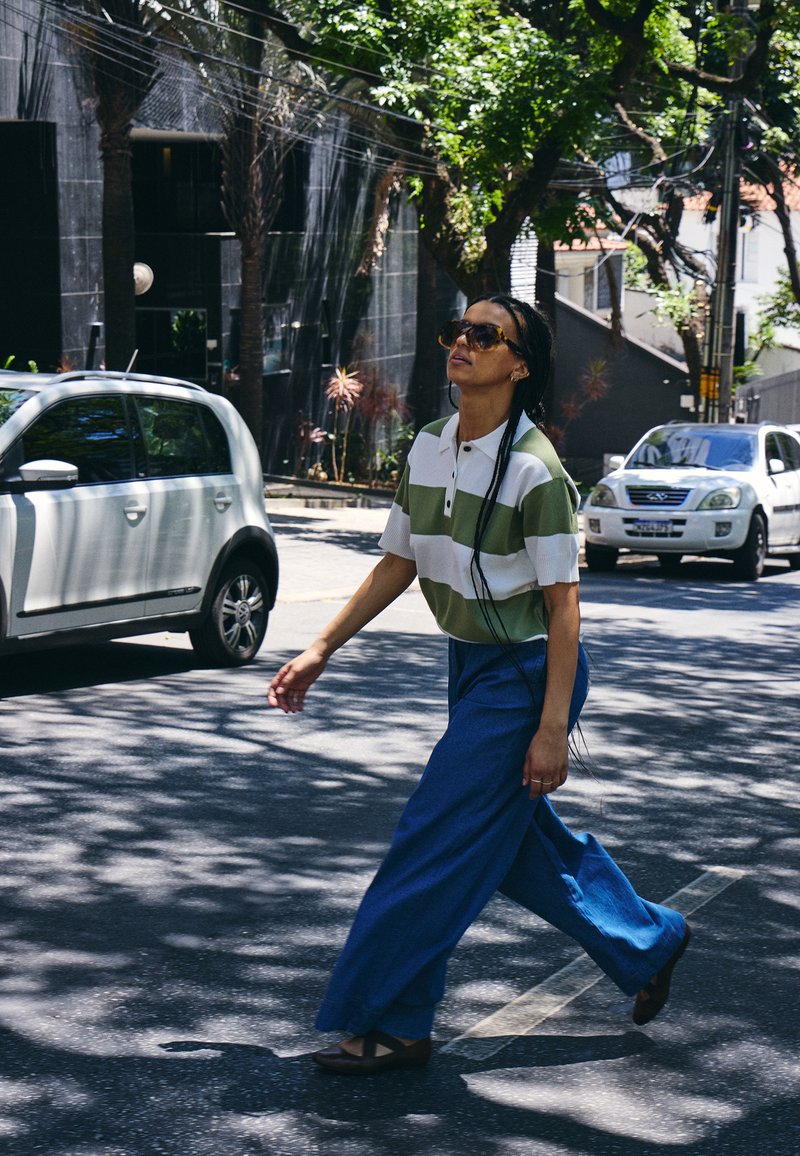 ICHI ARCHER - Wide Leg - medium blue/blue denim - Zalando.at