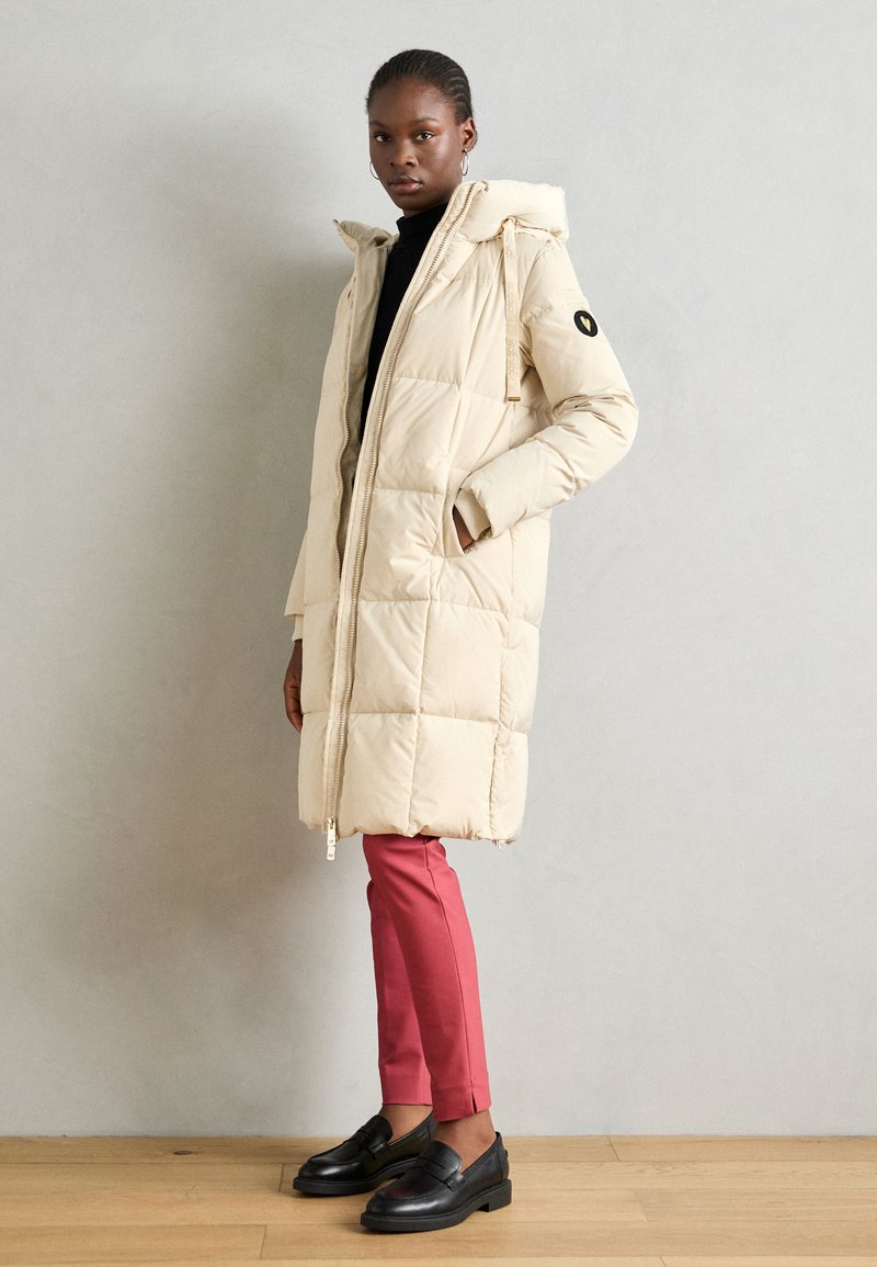 Mos Mosh SQUARE COAT - Dunfrakker - wood ash/hvid - Zalando.dk