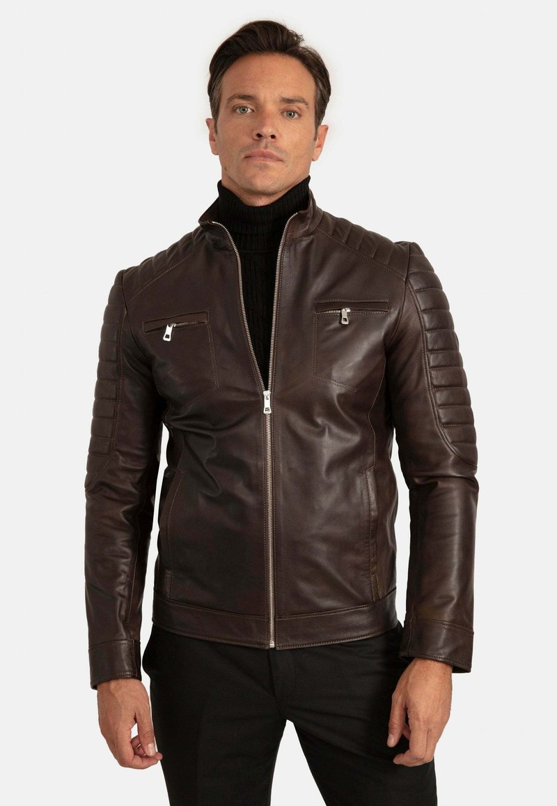 Jacey Quinn ZIPPED POCKET - Lederjacke - brown/braun - Zalando.at