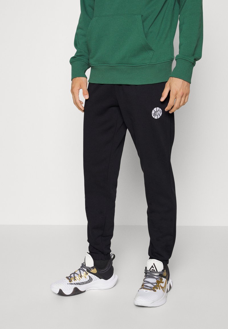 New Balance HOOPS ESSENTIALS FUNDAMENTAL - Tracksuit bottoms - black ...