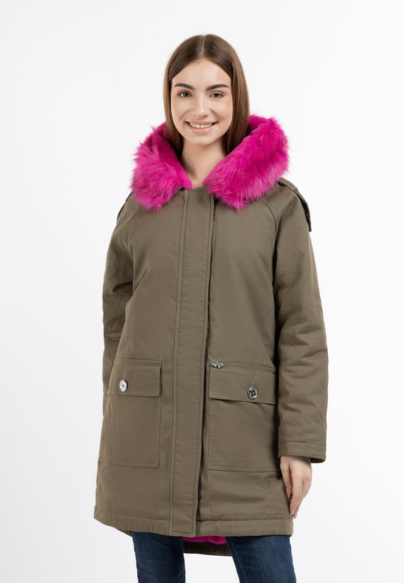 myMo KEEPSUWARM - Wintermantel - oliv violett/oliv - Zalando.at