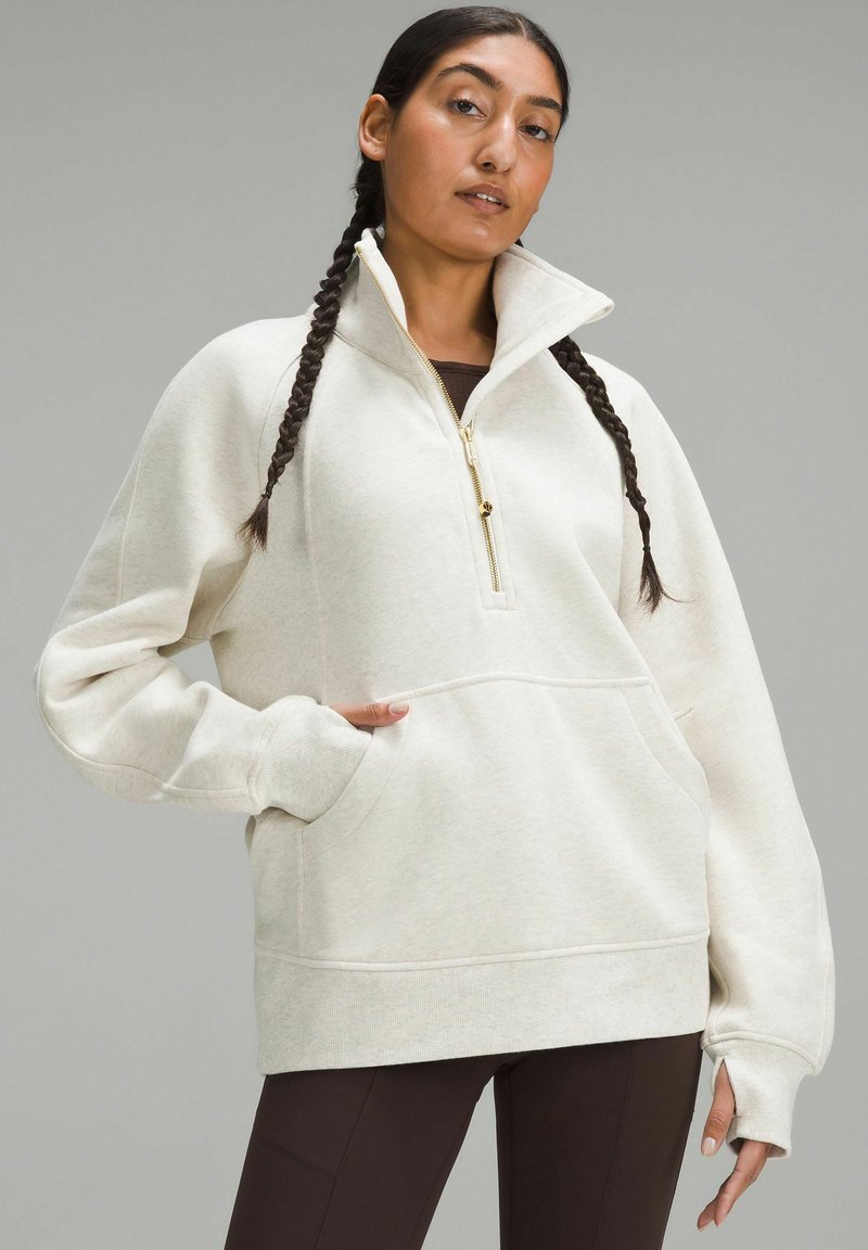 lululemon SCUBA OVERSIZED - Sweatshirt - heathered bone gold/weiß ...